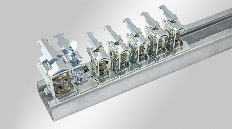 cable shield clamps for C-rails with strain relief | Excel Automation